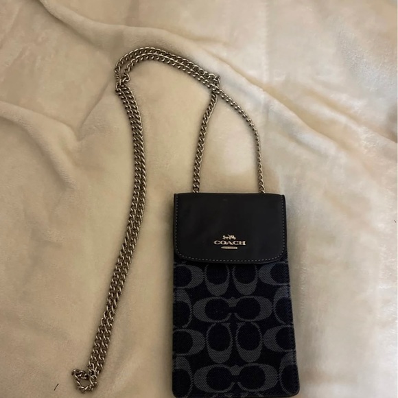 coach blue Signature Crossbody | Bags | Coach Card Phone Crossbody ...